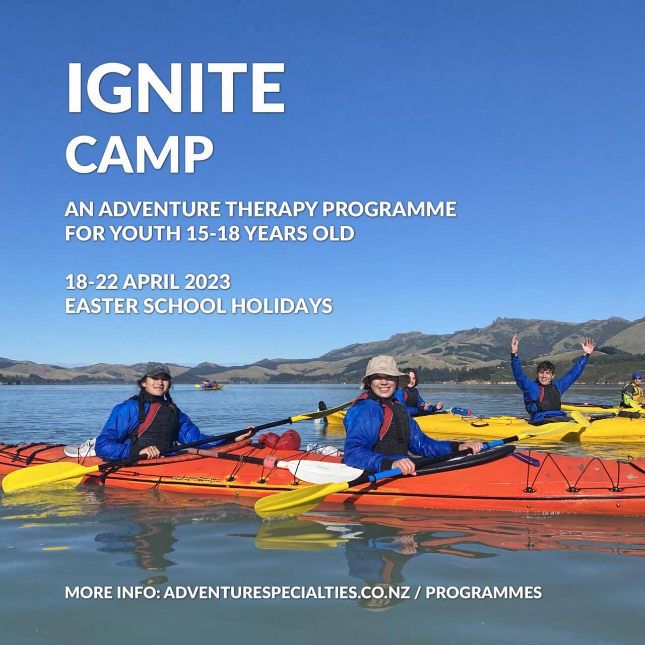Upcoming programme: Ignite youth camp - Adventure Specialties Trust