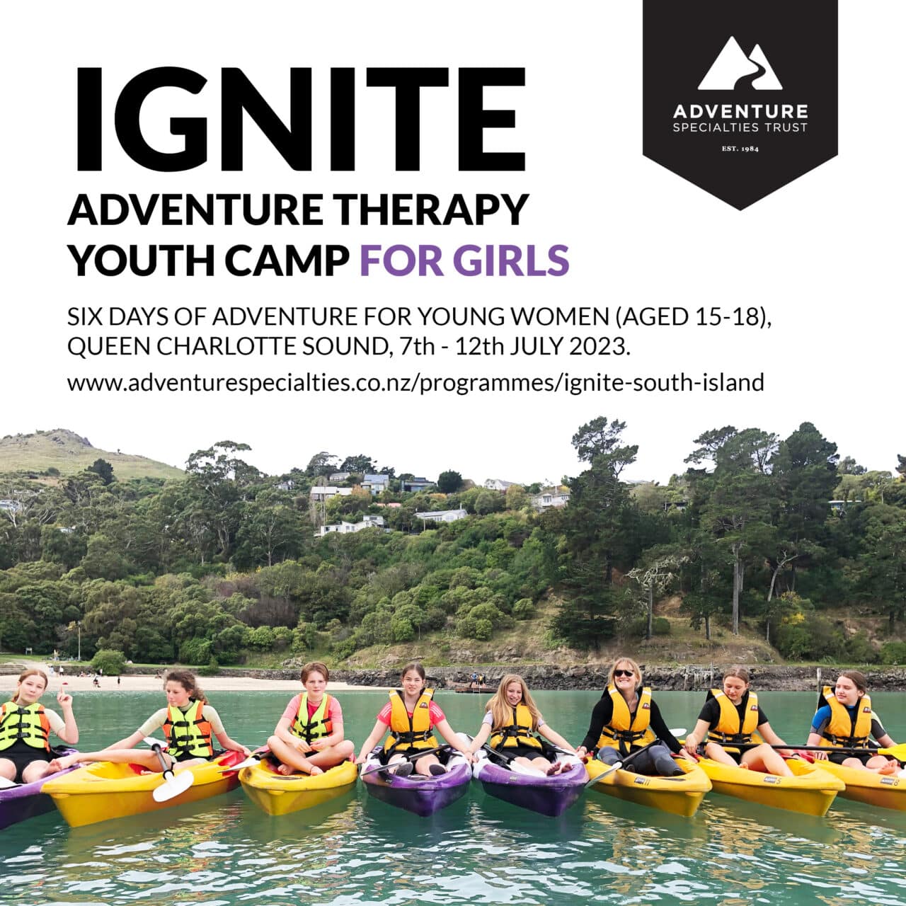 Build confidence on our youth camp, Ignite - Adventure Specialties Trust
